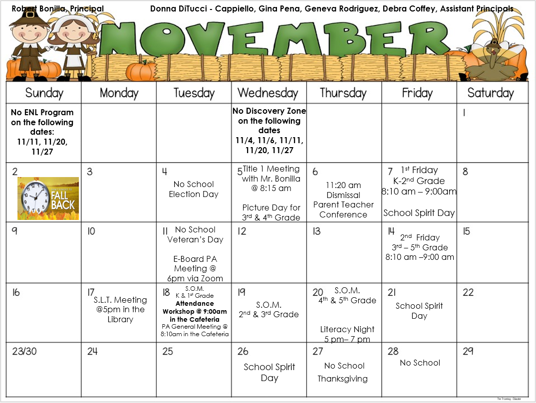 November Calendar – PS217